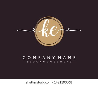 Initials Letter Ke Handwriting Logo Vector Stock Vector (Royalty Free ...