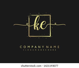 Initials Letter Ke Handwriting Logo Vector Stock Vector (Royalty Free ...
