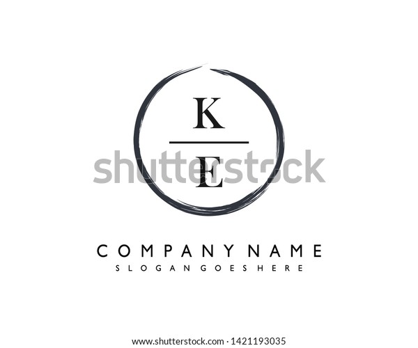 Initials Letter Ke Handwriting Logo Vector Stock Vector (Royalty Free ...
