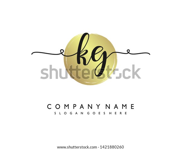 Initials Letter Kg Handwriting Logo Vector Stock Vector (Royalty Free ...