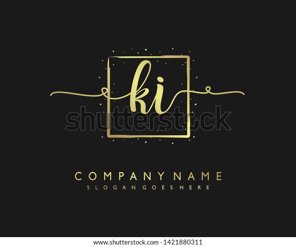 Initials Letter Ki Handwriting Logo Vector Stock Vector (Royalty Free ...