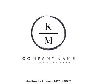 Initials Letter Km Handwriting Logo Vector Stock Vector (Royalty Free ...