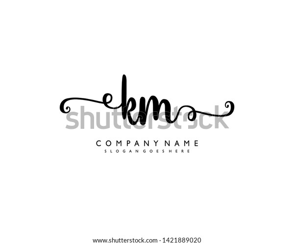 Initials Letter Km Handwriting Logo Vector Stock Vector (Royalty Free ...