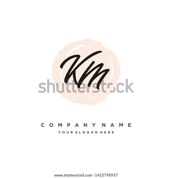 Initials Letter Km Handwriting Logo Vector Stock Vector (Royalty Free ...