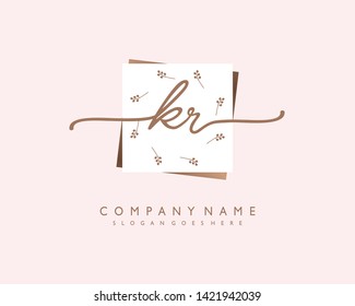 Initials Letter Kr Handwriting Logo Vector Stock Vector (Royalty Free ...
