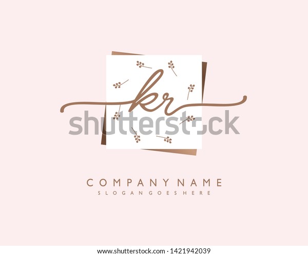 Initials Letter Kr Handwriting Logo Vector Stock Vector (Royalty Free ...