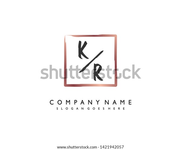 Initials Letter Kr Handwriting Logo Vector Stock Vector (Royalty Free ...