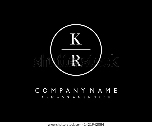 Initials Letter Kr Handwriting Logo Vector Stock Vector (Royalty Free ...