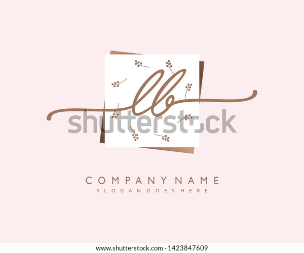 Initials Letter Lb Handwriting Logo Vector Stock Vector (Royalty Free ...