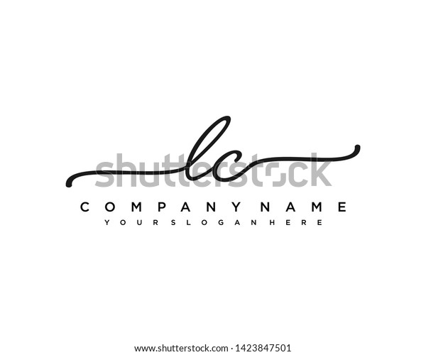 Initials Letter Lc Handwriting Logo Vector Stock Vector (Royalty Free ...