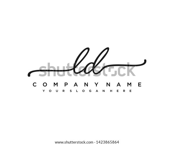 Initials Letter Ld Handwriting Logo Vector Stock Vector (Royalty Free ...