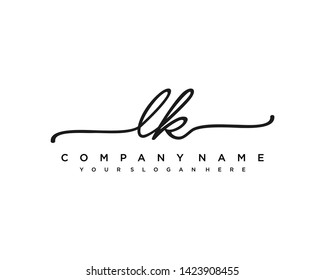 Initials Letter Lk Handwriting Logo Vector Stock Vector (Royalty Free ...