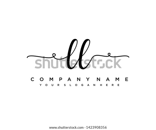 Initials Letter Ll Handwriting Logo Vector Stock Vector (Royalty Free ...