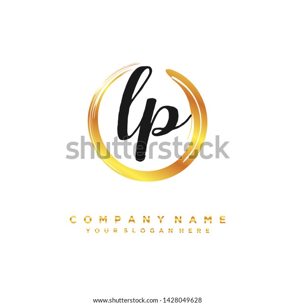 Initials Letter Lp Handwriting Logo Vector Stock Vector (Royalty Free ...