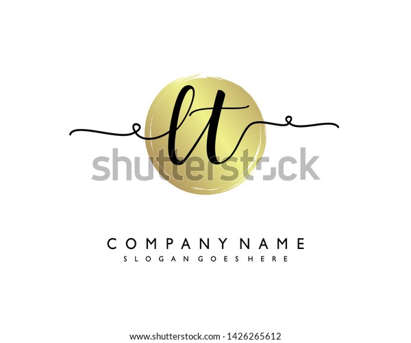 Initials Letter Lt Handwriting Logo Vector Stock Vector (Royalty Free ...