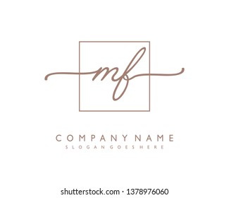 Initials Letter Mf Handwriting Logo Vector Stock Vector (Royalty Free ...