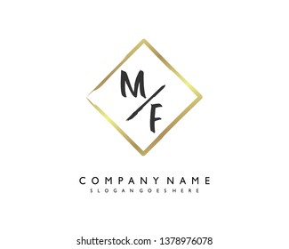 Initials Letter Mf Handwriting Logo Vector Stock Vector (Royalty Free ...