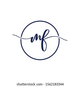 Initials Letter Mf Handwriting Logo Vector Stock Vector (Royalty Free ...