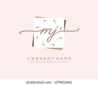 Initials Letter Mj Handwriting Logo Vector Stock Vector (Royalty Free ...