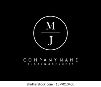 Initials Letter Mj Handwriting Logo Vector Stock Vector (Royalty Free ...