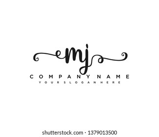 Initials Letter Mj Handwriting Logo Vector Stock Vector (Royalty Free ...