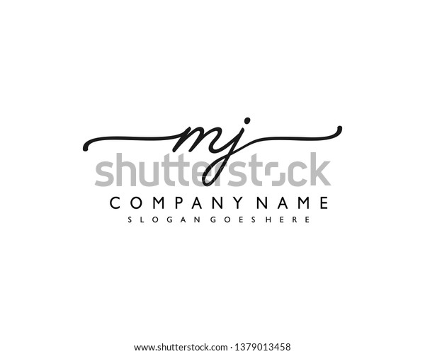 Initials Letter Mj Handwriting Logo Vector Stock Vector (Royalty Free ...