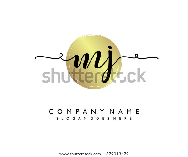 Initials Letter Mj Handwriting Logo Vector Stock Vector (Royalty Free ...