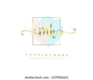 Initials Letter Mk Handwriting Logo Vector Stock Vector (Royalty Free ...