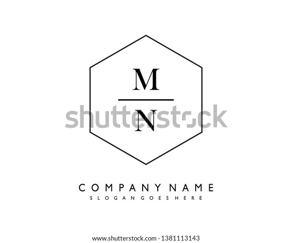 Initials Letter Mn Handwriting Logo Vector Stock Vector (Royalty Free ...