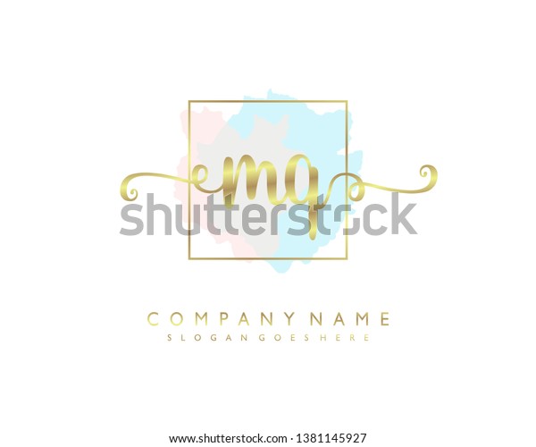 Initials Letter Mq Handwriting Logo Vector Stock Vector (Royalty Free ...
