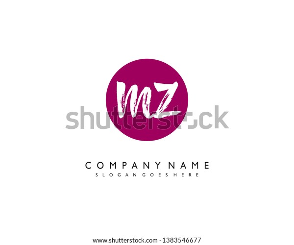Initials Letter Mz Handwriting Logo Vector Stock Vector (Royalty Free ...