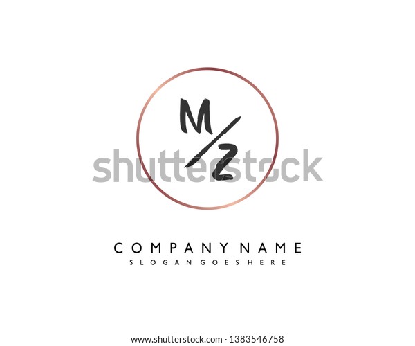 Initials Letter Mz Handwriting Logo Vector Stock Vector (Royalty Free ...