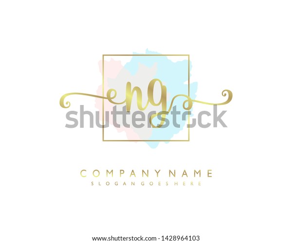 Initials Letter Ng Handwriting Logo Vector Stock Vector (Royalty Free ...