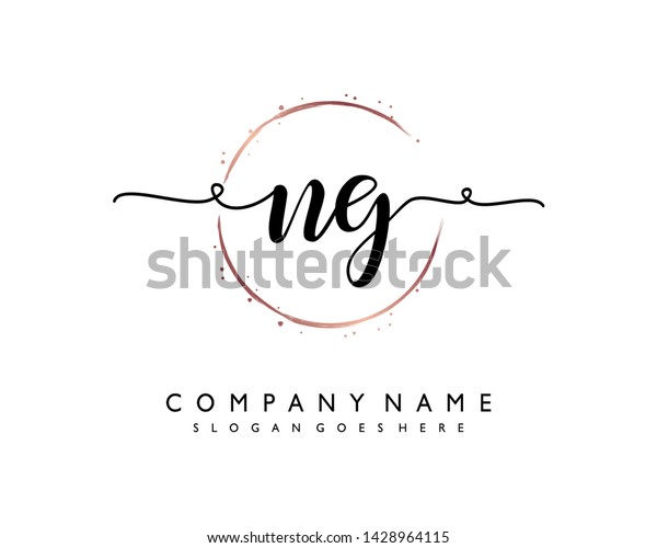Initials Letter Ng Handwriting Logo Vector Stock Vector (Royalty Free ...