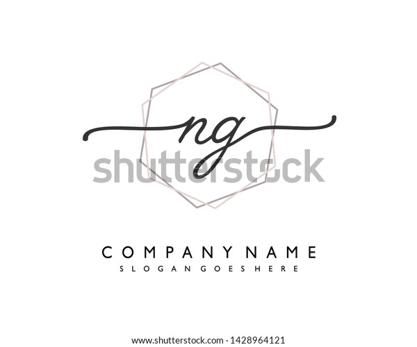 Initials Letter Ng Handwriting Logo Vector Stock Vector (Royalty Free ...