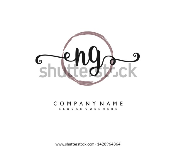 Initials Letter Ng Handwriting Logo Vector Stock Vector (Royalty Free ...
