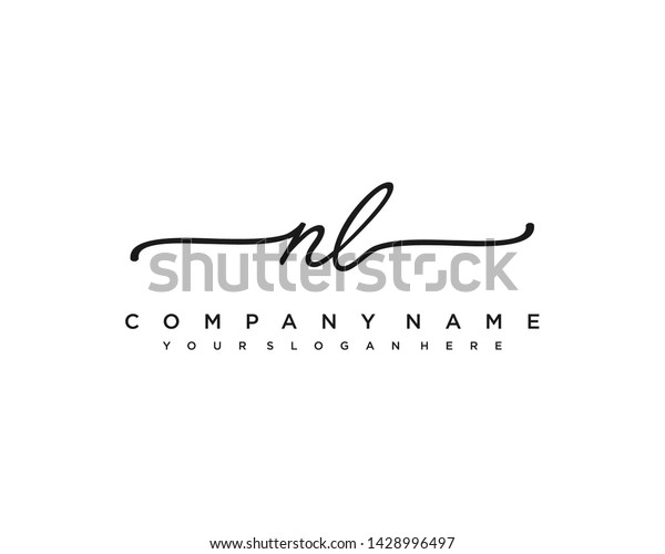 Initials Letter Nl Handwriting Logo Vector Stock Vector (Royalty Free ...