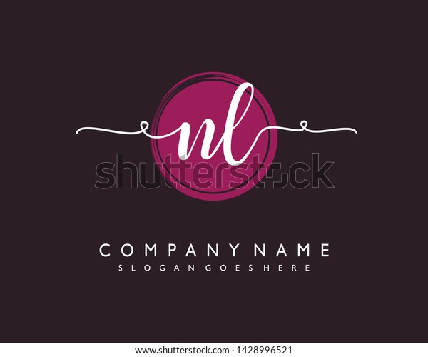 Initials Letter Nl Handwriting Logo Vector Stock Vector (Royalty Free ...