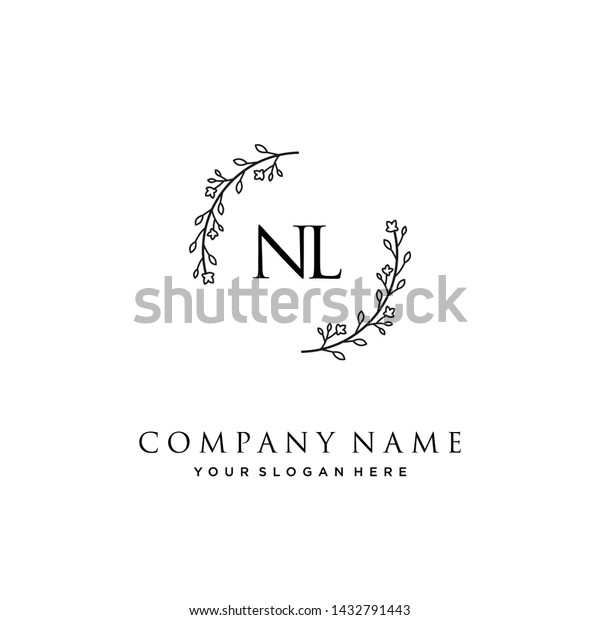 Initials Letter Nl Handwriting Logo Vector Stock Vector (Royalty Free ...