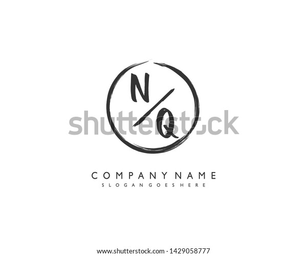 Initials Letter Nq Handwriting Logo Vector Stock Vector (Royalty Free ...