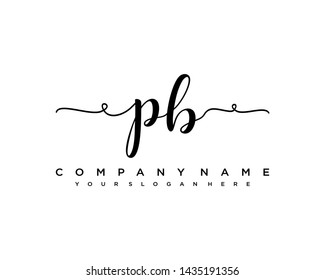 Initials Letter Pb Handwriting Logo Vector Stock Vector (Royalty Free ...