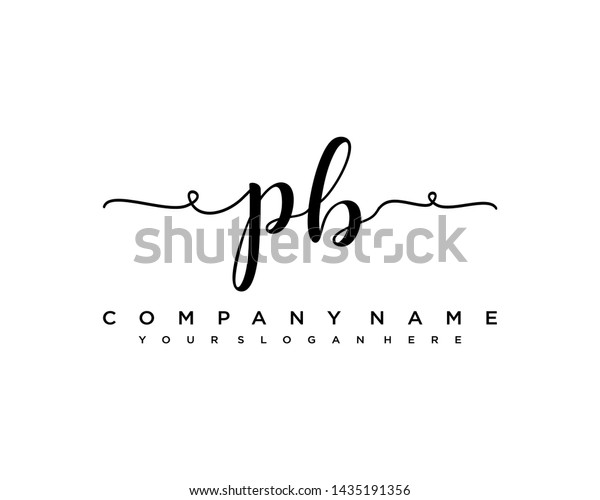 Initials Letter Pb Handwriting Logo Vector Stock Vector (Royalty Free ...