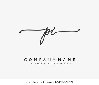Initials Letter Pi Handwriting Logo Vector Stock Vector (Royalty Free ...