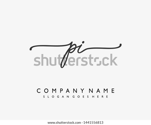 Initials Letter Pi Handwriting Logo Vector Stock Vector (Royalty Free ...