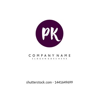 Initials Letter Pk Handwriting Logo Vector Stock Vector (Royalty Free ...