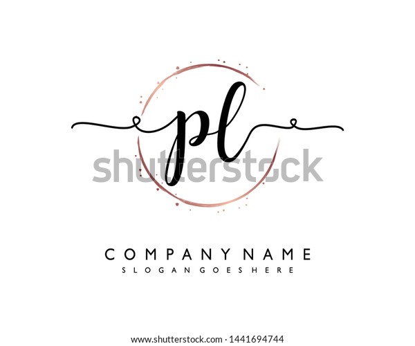 Initials Letter Pl Handwriting Logo Vector Stock Vector (Royalty Free ...