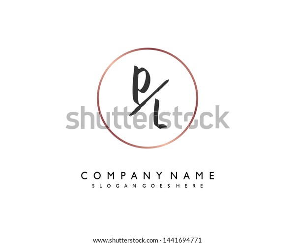 Initials Letter Pl Handwriting Logo Vector Stock Vector (Royalty Free ...