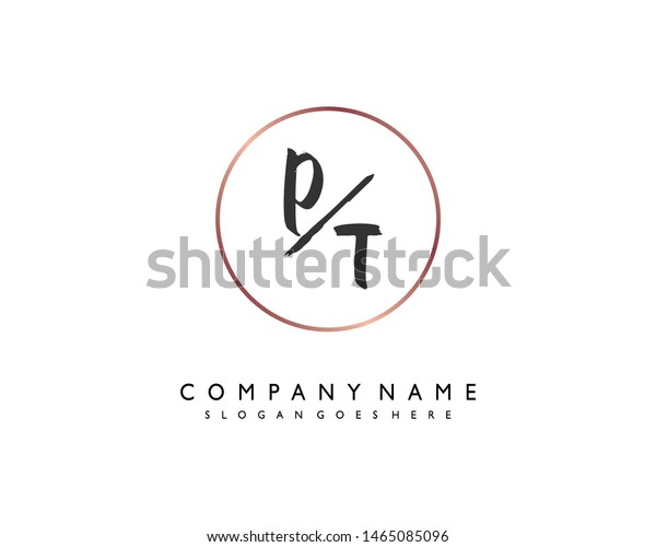 Initials Letter Pt Handwriting Logo Vector Stock Vector (Royalty Free ...