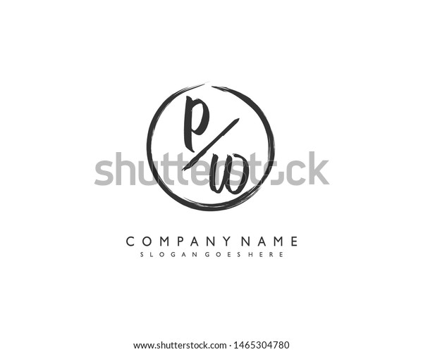 Initials Letter Pw Handwriting Logo Vector Stock Vector (Royalty Free ...