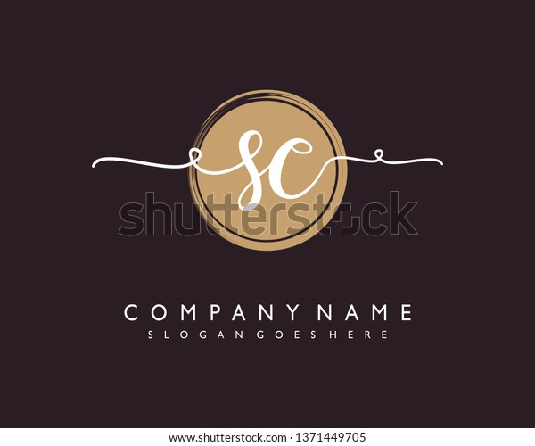 Initials Letter Sc Handwriting Logo Vector Stock Vector (Royalty Free ...
